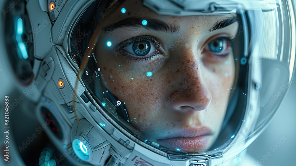 robot woman female cyborg portrait humanoid cyber machine controlled by ...