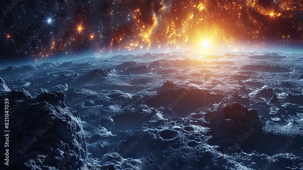 spaceships leaving planet earth for universe exploration and ...