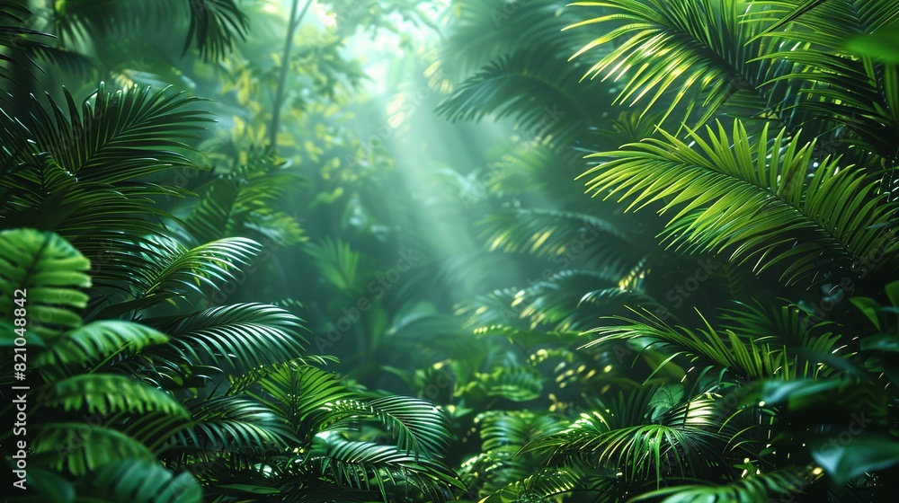 Tropical Forest Background, Detailed shot of tropical leaves and ...