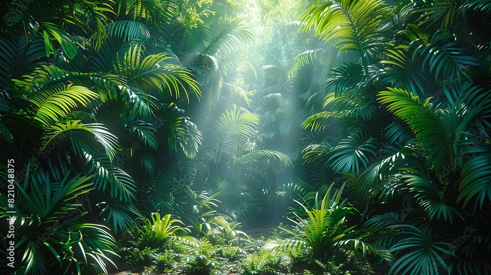 Tropical Forest Background, Detailed shot of tropical leaves and ...