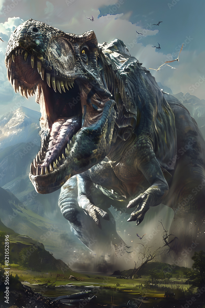 Lonely Megalosaurus: Kinetic art of a large dinosaur wandering ...