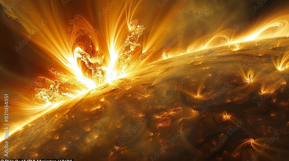 Astronomy Background, Sun with coronal mass ejections visible ...