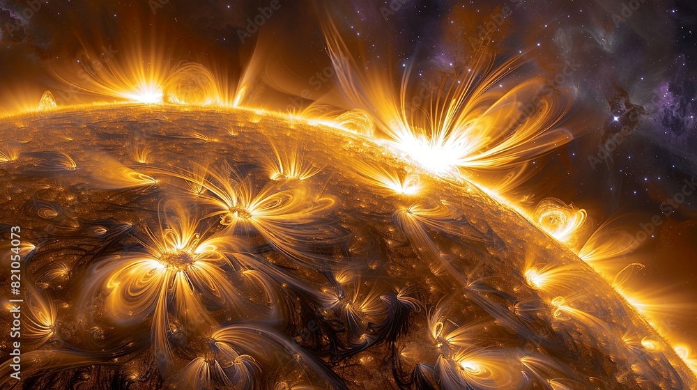 Astronomy Background, Sun with coronal mass ejections visible ...