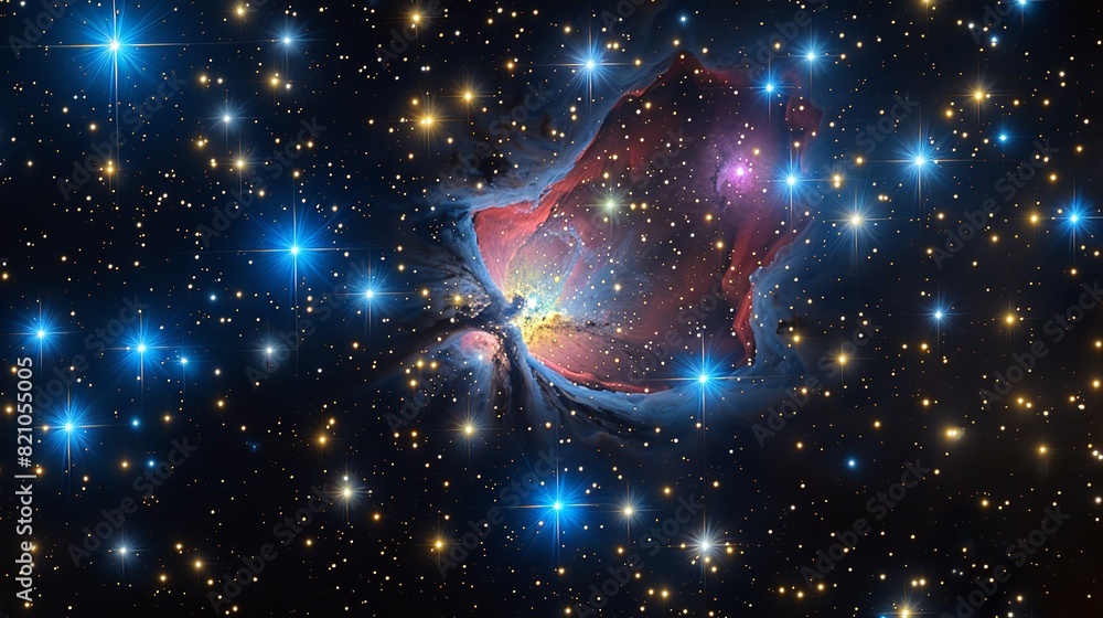 Astronomy Background, Bright star cluster in the constellation Orion ...