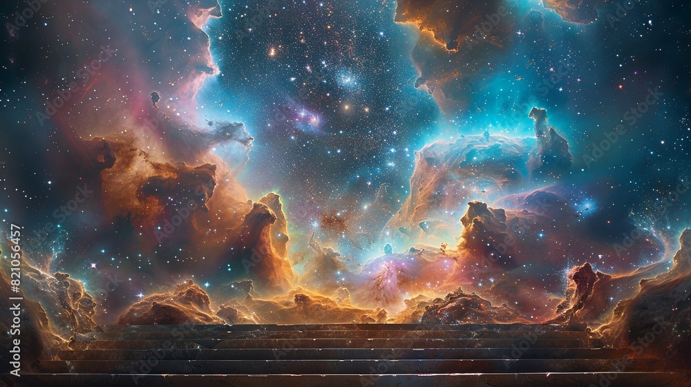 Astronomy Background, Stage featuring dynamic images of space phenomena ...