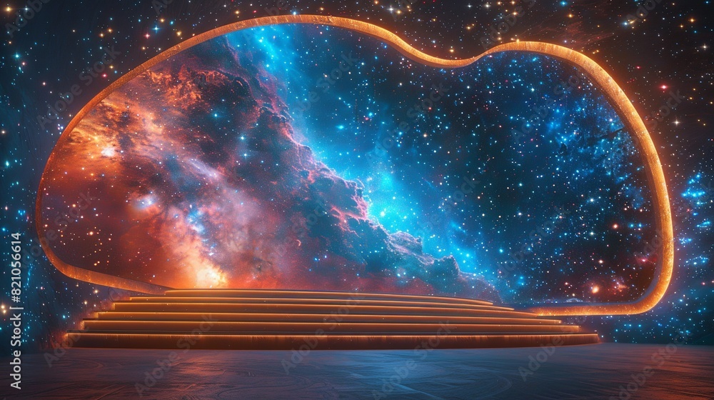 Astronomy Background, Stage with a cosmic theme featuring stars and ...