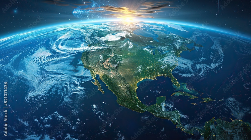 physical map of america north central and south with high resolution ...