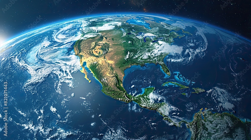physical map of america north central and south with high resolution ...