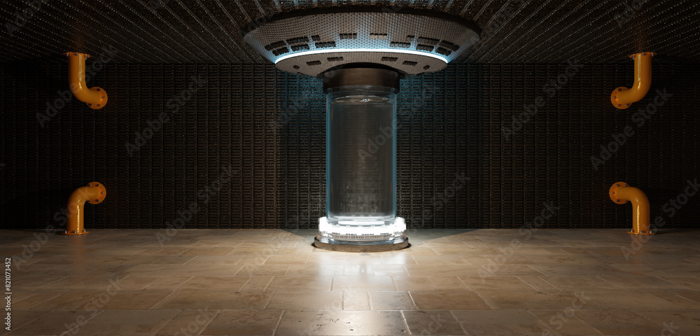 Cryogenic capsule hibernation Cryonics Capsules Glass tube with frozen ...