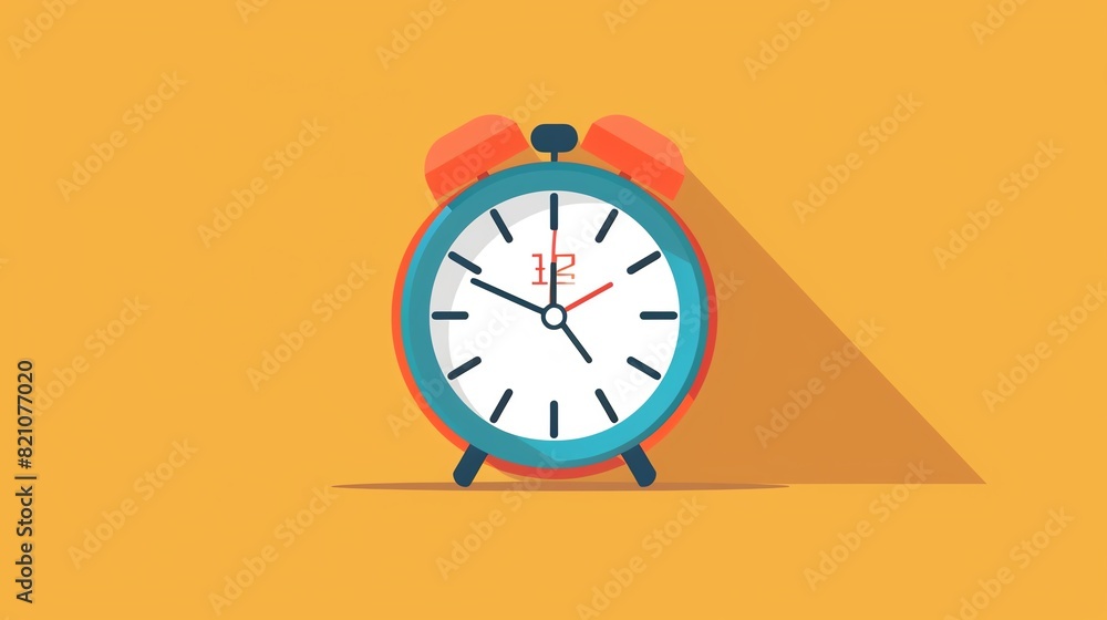 clock flat design side view time theme animation Complementary Color ...