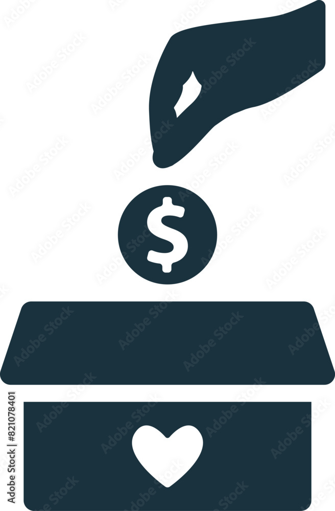 Charitable Donations icon. Monochrome simple Social Responsibility icon ...
