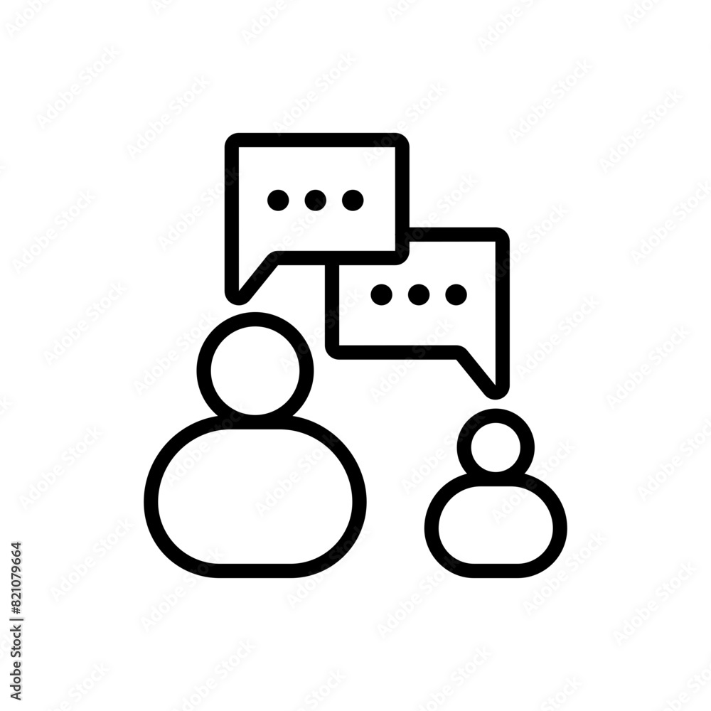 Chat line icon. E-mail icon. Message and email icon isolated on white ...