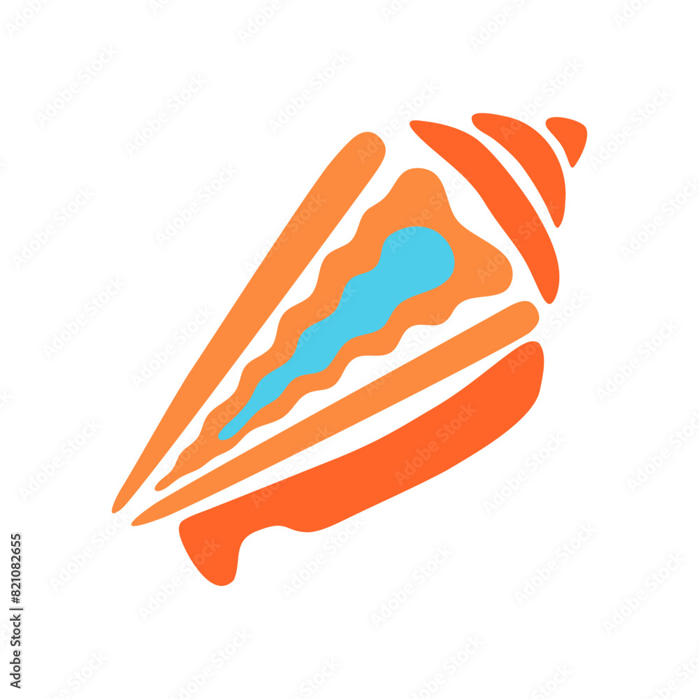 Cute seashell vector illustration. Simple shell shape in modern hand ...