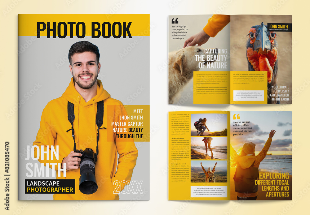Photo Book Magazine Layout Stock Template | Adobe Stock