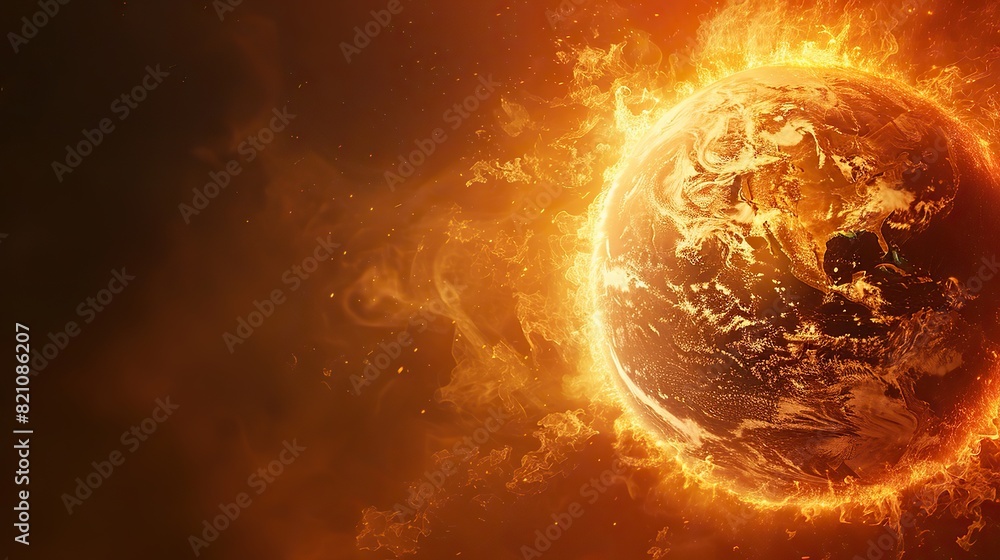 earth globe under the extreme heat of the sun australia and south east ...