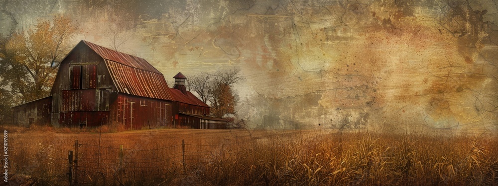 A rustic, farm background with barn textures and field patterns. Stock ...