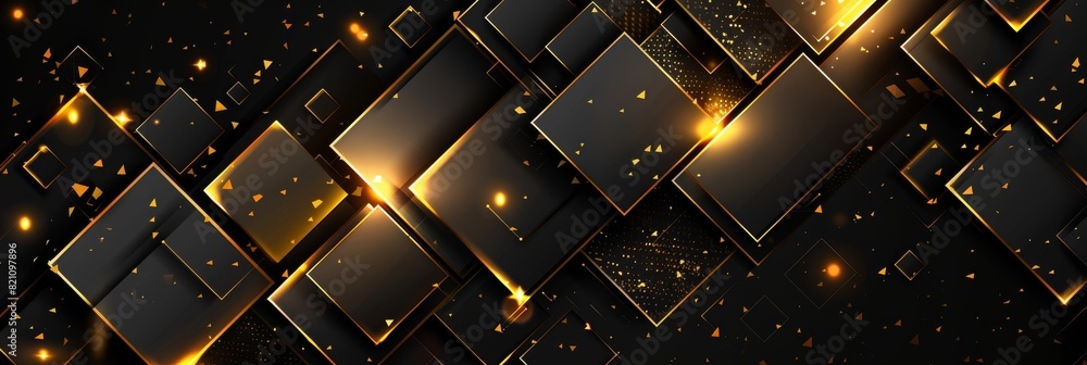 Black and gold abstract background. Modern black background with gold ...