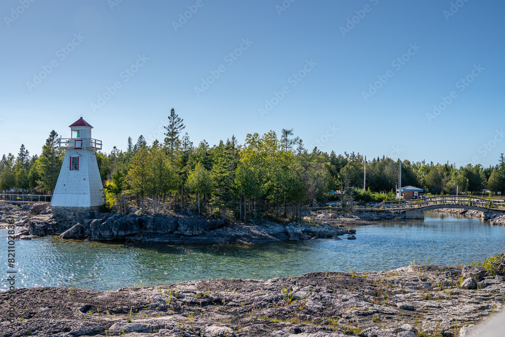 South Baymouth Range Front Lighthouse, located on Manitoulin Island ...