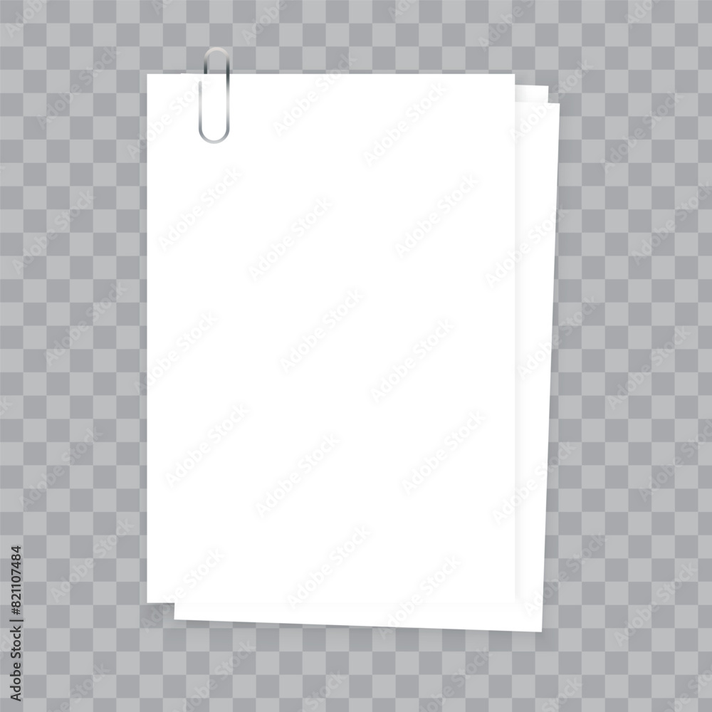 Paper sheets icon. Transparent background detail. Office supplies ...