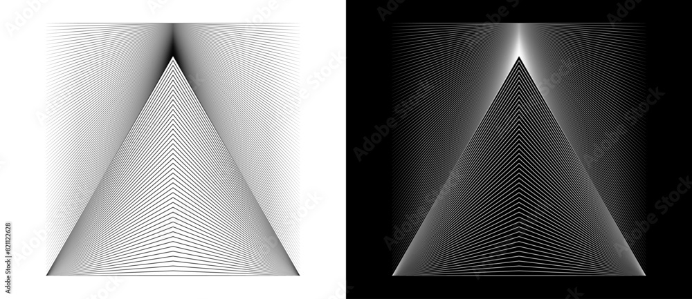 Geometric triangle shape with lines as modern design element, logo or ...