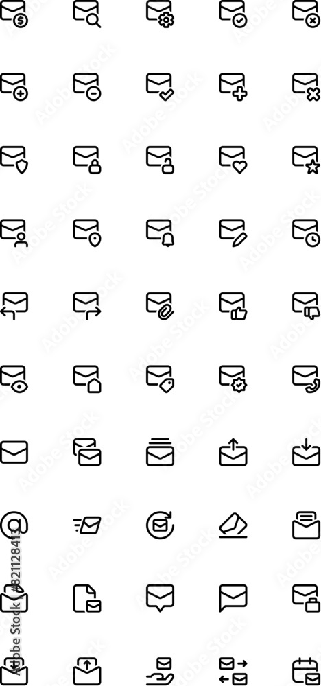 Icon set of mail symbols. Use for apps, websites, posters, infographic ...