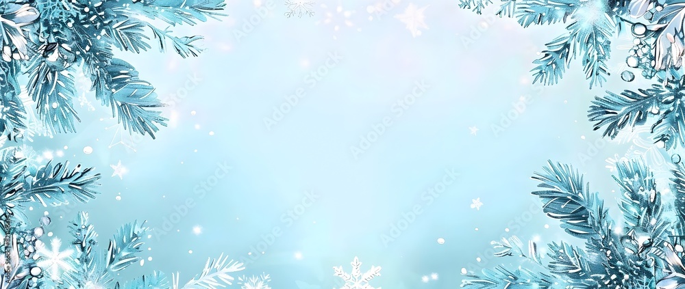 Elegant and Serene Winter Doodle Page Border Design with Blank Space ...