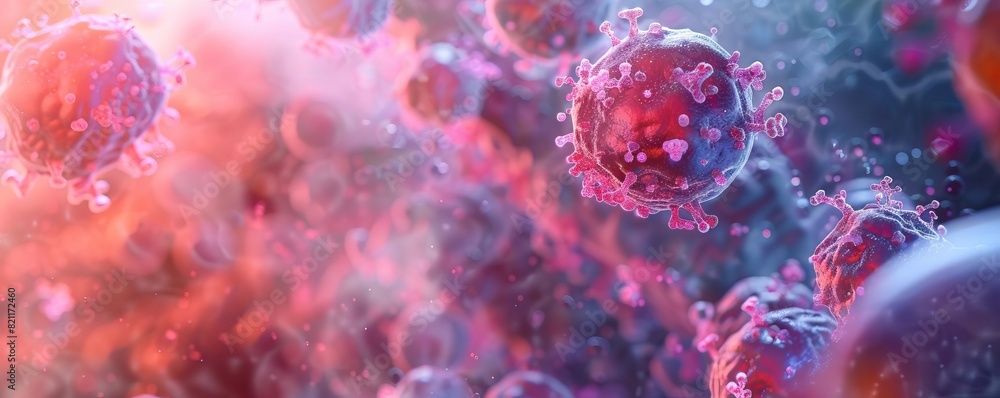 A dynamic and visually striking medical illustration, presenting ...