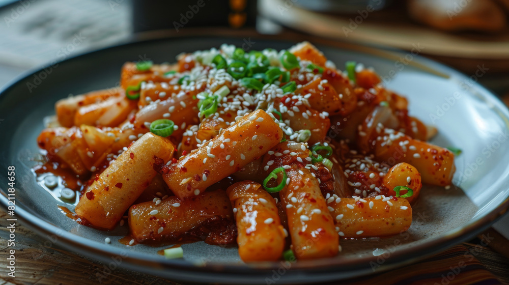 Tteokbokki: a favorite korean street food featuring chewy rice cakes in ...