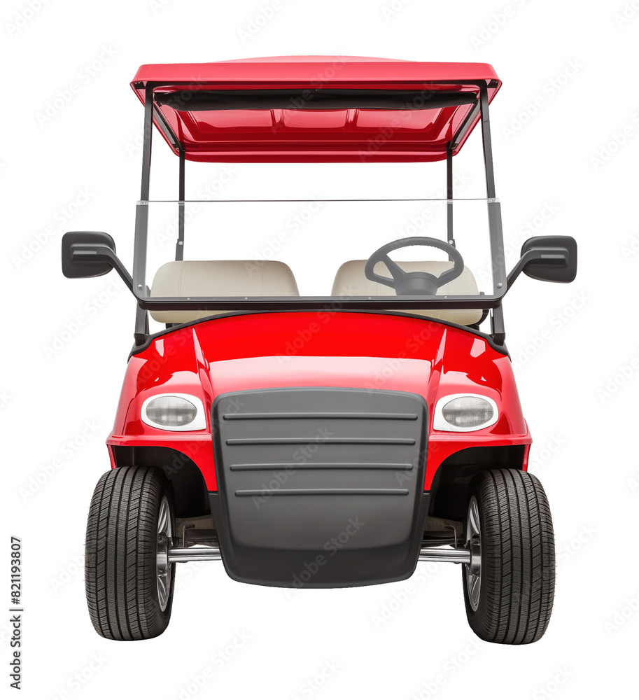 Red Golf Cart Front View Isolated on Transparent Background Stock Photo ...
