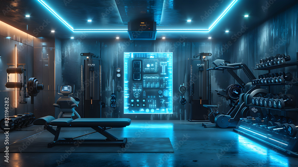 Futuristic AI Enhanced Home Gym Concept for Optimizing Fitness Routines ...