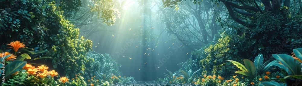 Mangrove Forest with bird species flat design top view avian habitat ...