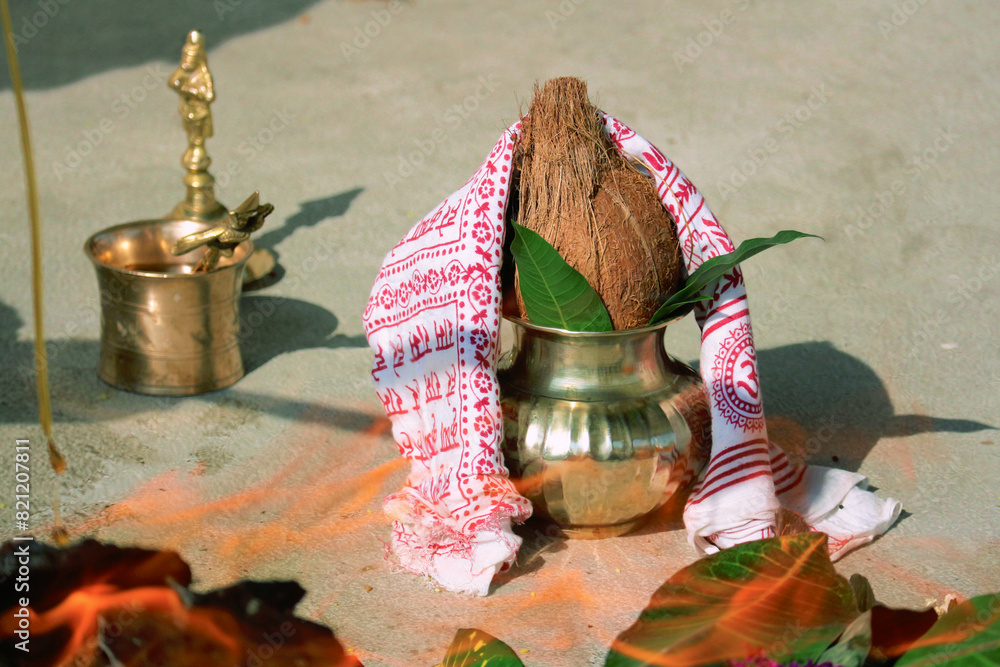 Coconut on a pot called Purna Kalasha, Soma-Kalasha, Chandra-Kalasha ...