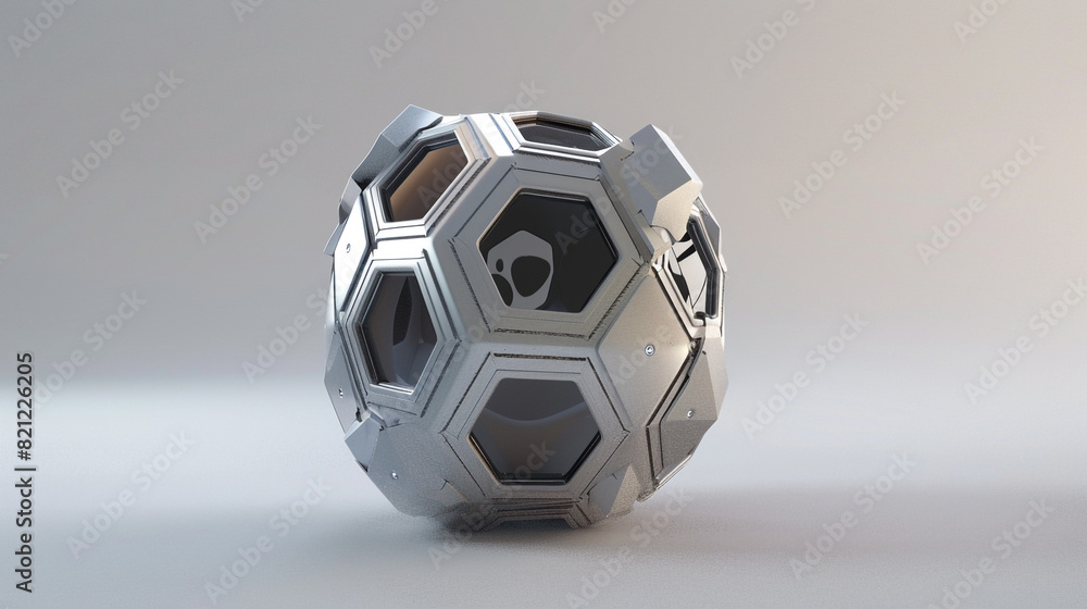 Produce a visually engaging 3D model of a hexagon-based spacecraft ...