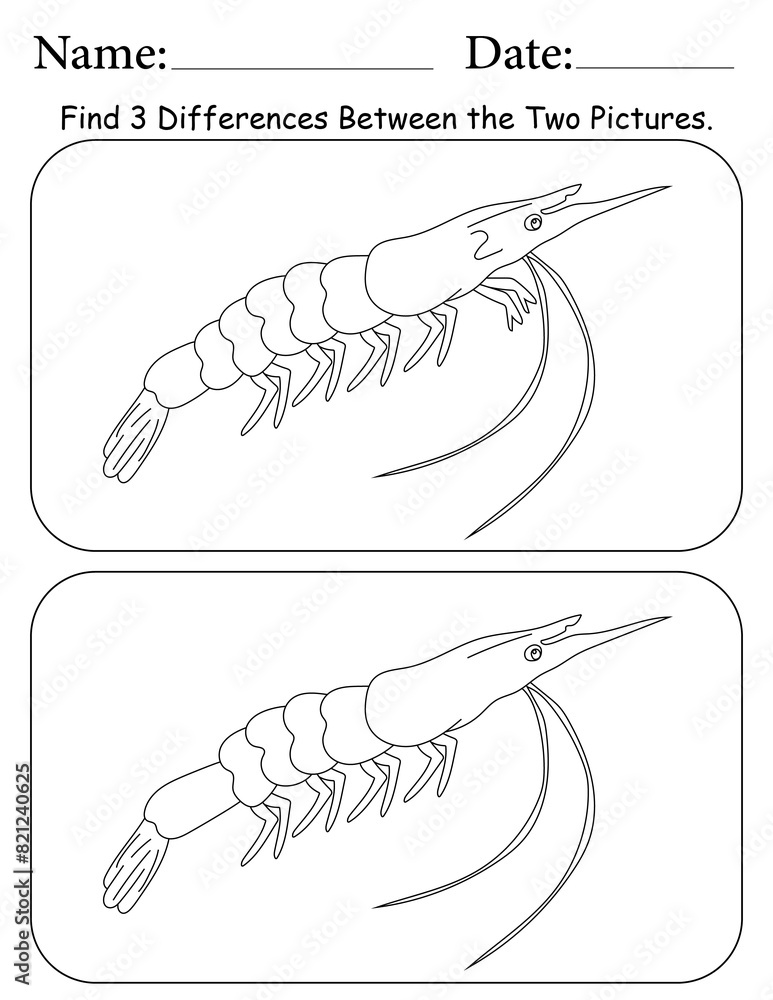 Shrimp Puzzle. Printable Activity Page for Kids. Educational Resources ...