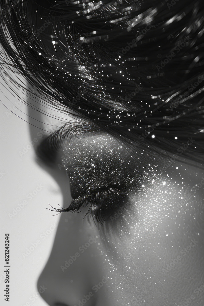 Strands of hair that look like the Andromeda Galaxy, with a spiral ...