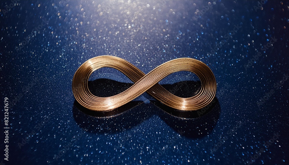 golden infinity symbol sign on glowing blue background world autism ...