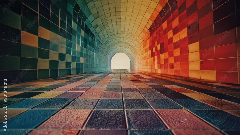 Squares in a radial grid pattern, with colors transitioning outward ...