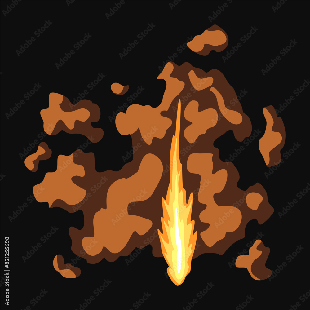 Gun flashe or gunshot animation. Fire explosion effect during the shot ...