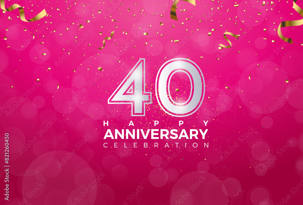 40th Anniversary celebration, 40 Anniversary celebration, Realistic 3d ...