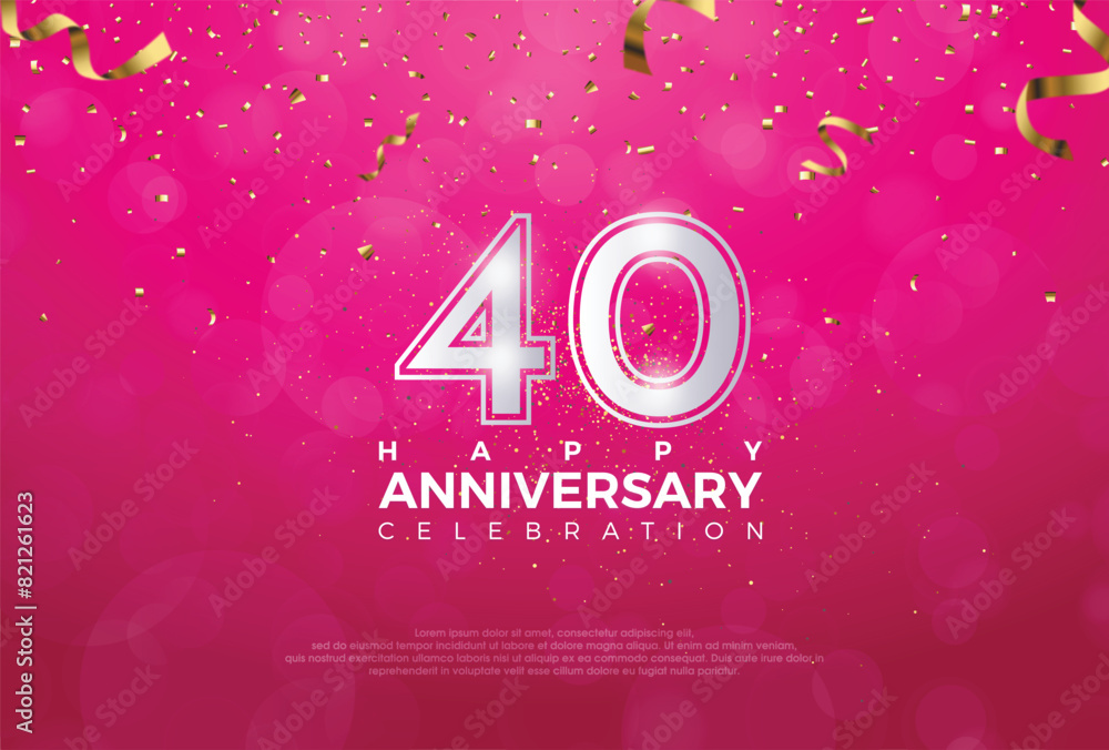 40th Anniversary celebration, 40 Anniversary celebration, Realistic 3d ...