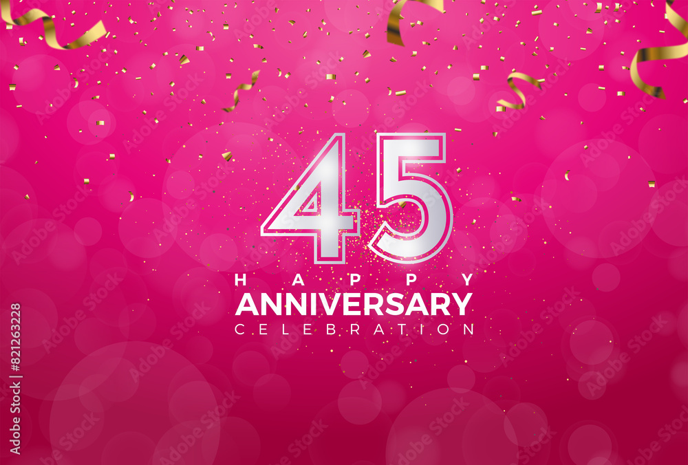 45th Anniversary celebration, 45 Anniversary celebration, Realistic 3d ...