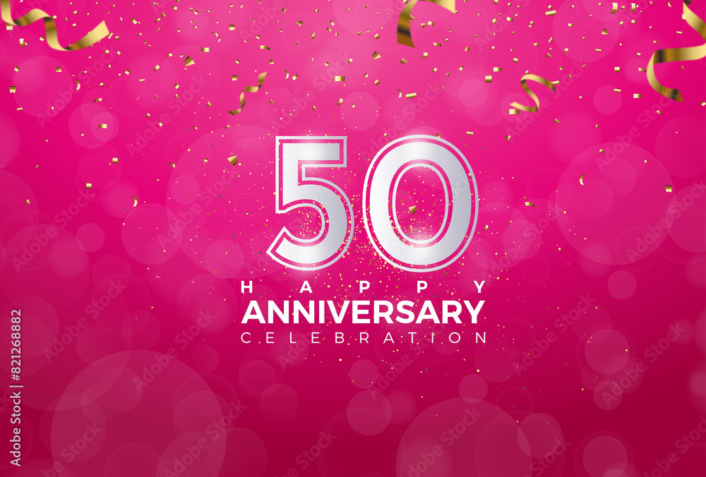 50th Anniversary celebration, 50 Anniversary celebration, Realistic 3d ...