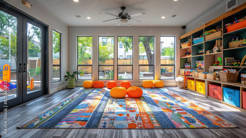 Design a dynamic playroom featuring a science table with microscopes ...