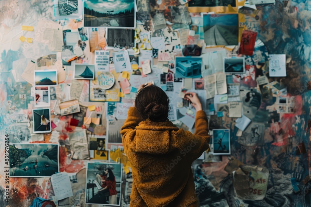 Vision Board with Inspirational Quotes and Images for Future Aspiration ...