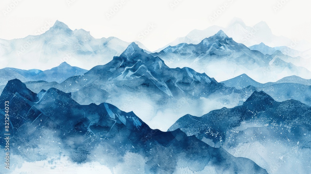 Blue mountain background vector. Oriental Luxury landscape background ...
