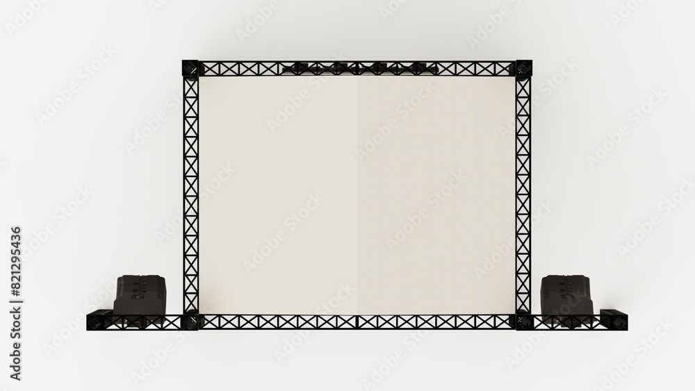 3D Render of a 6x8 Concert Stage Using Rigging, Triangular Roof ...