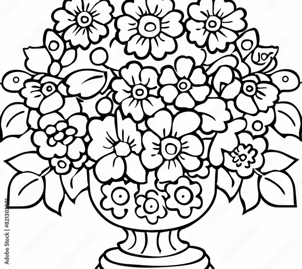 simple doodle, small plant, simple drawing, thick black lines on a ...