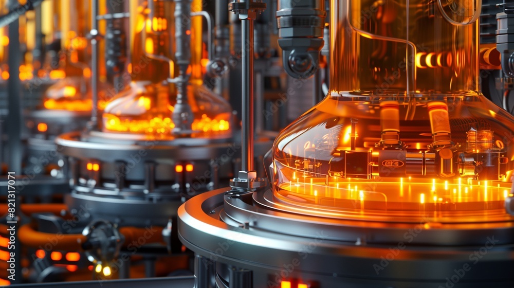 Foto de Vivid Orange Chemical Reactor in Operation, Realistic Detailing ...