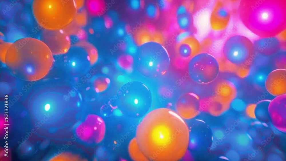 Animated glowing orbs that change colors between magenta, blue, and ...