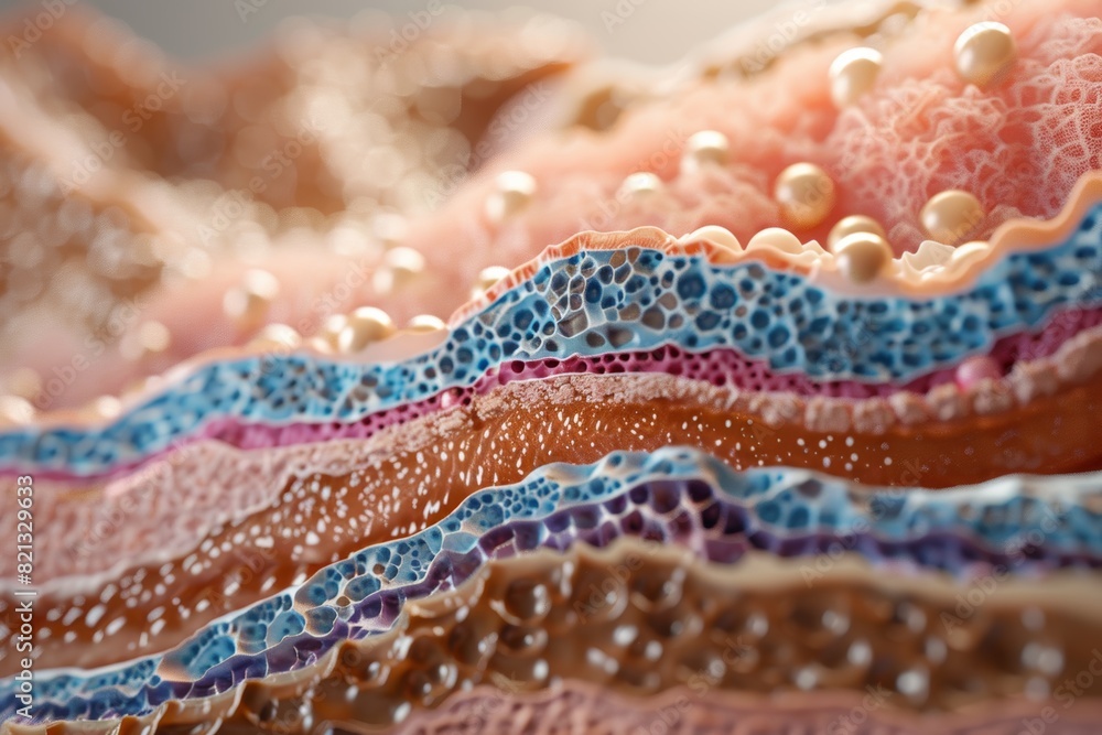 Detailed 3D Illustration of Skin Cross Section Post Laser Treatment ...